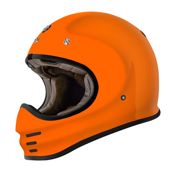 TORC T-3 Full Face Retro Moto Helmet Gloss Orange