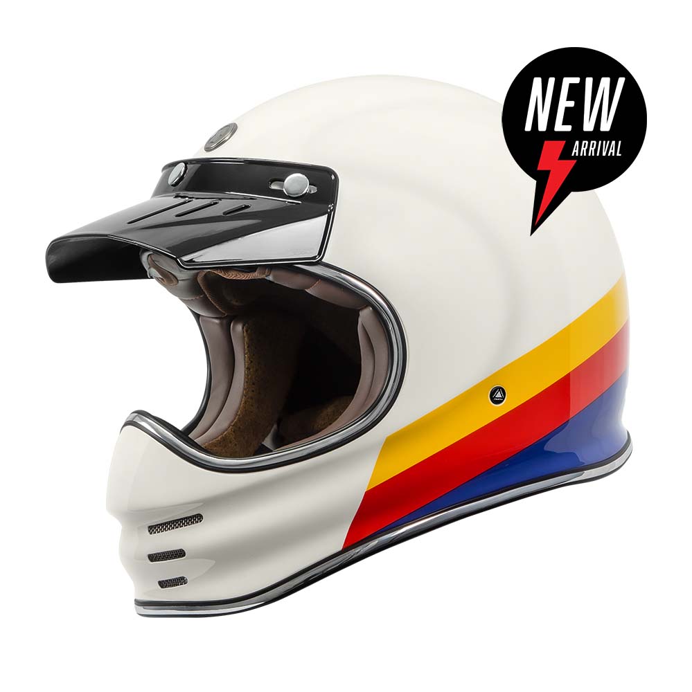 TORC T-3 Full Face Retro Moto Helmet Full Tree
