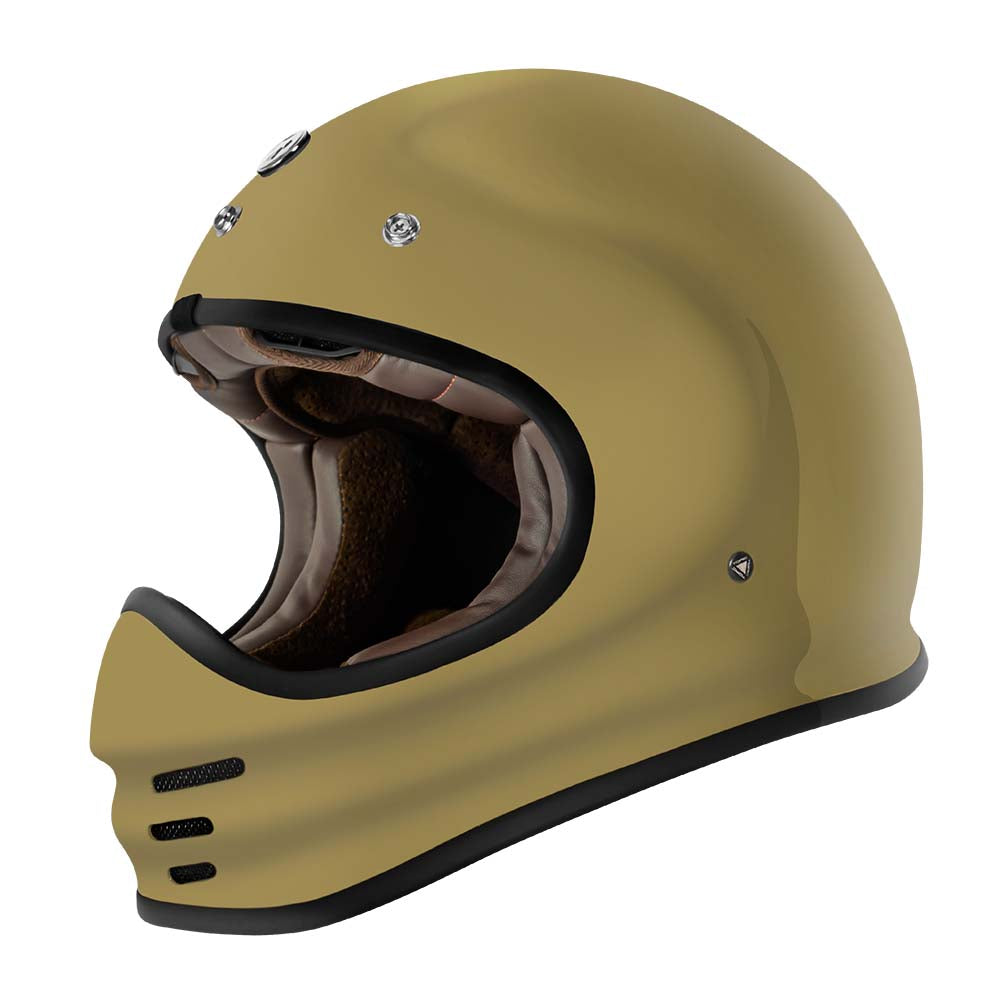 TORC Baja Face Retro Moto Helmet Gloss Sand